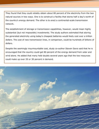 Wind and Solar Power Can Supply 80 Percent of Electricity Needs in the ...