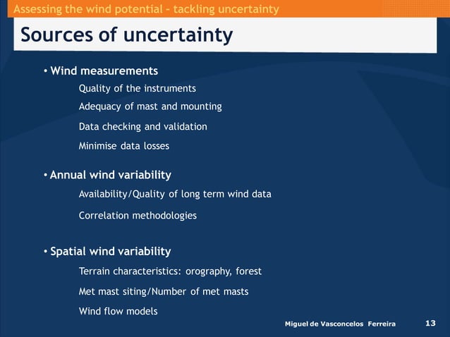 Wind assessment: tackling uncertainty | PPT