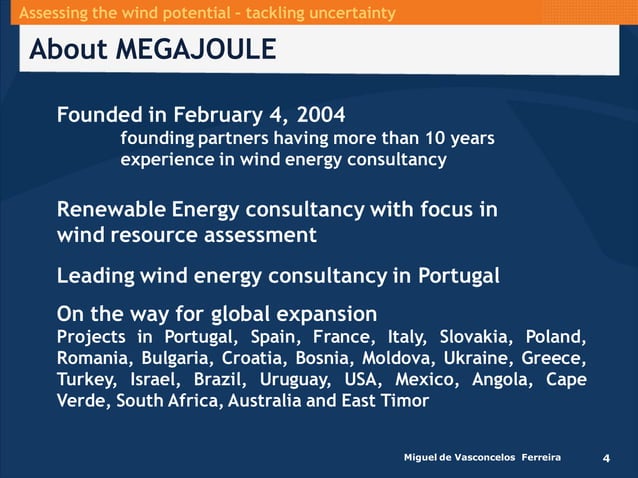 Wind assessment: tackling uncertainty | PPT