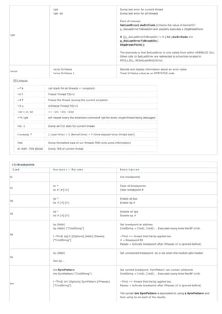 Windbg cmds | PDF