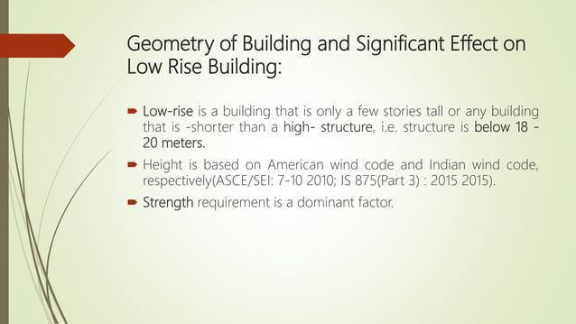 Wind effects on low rise structures | PPT
