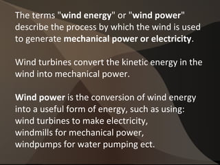 Renewable energy - Wind energy | PPT
