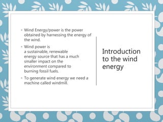 Wind energy | PPTX