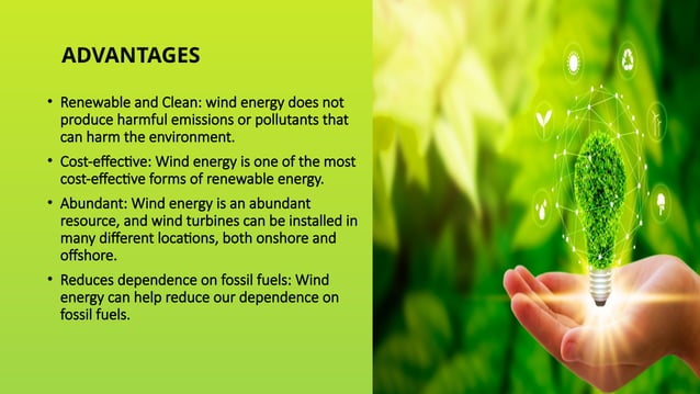 wind energy types of turbines and advantages | PPTX