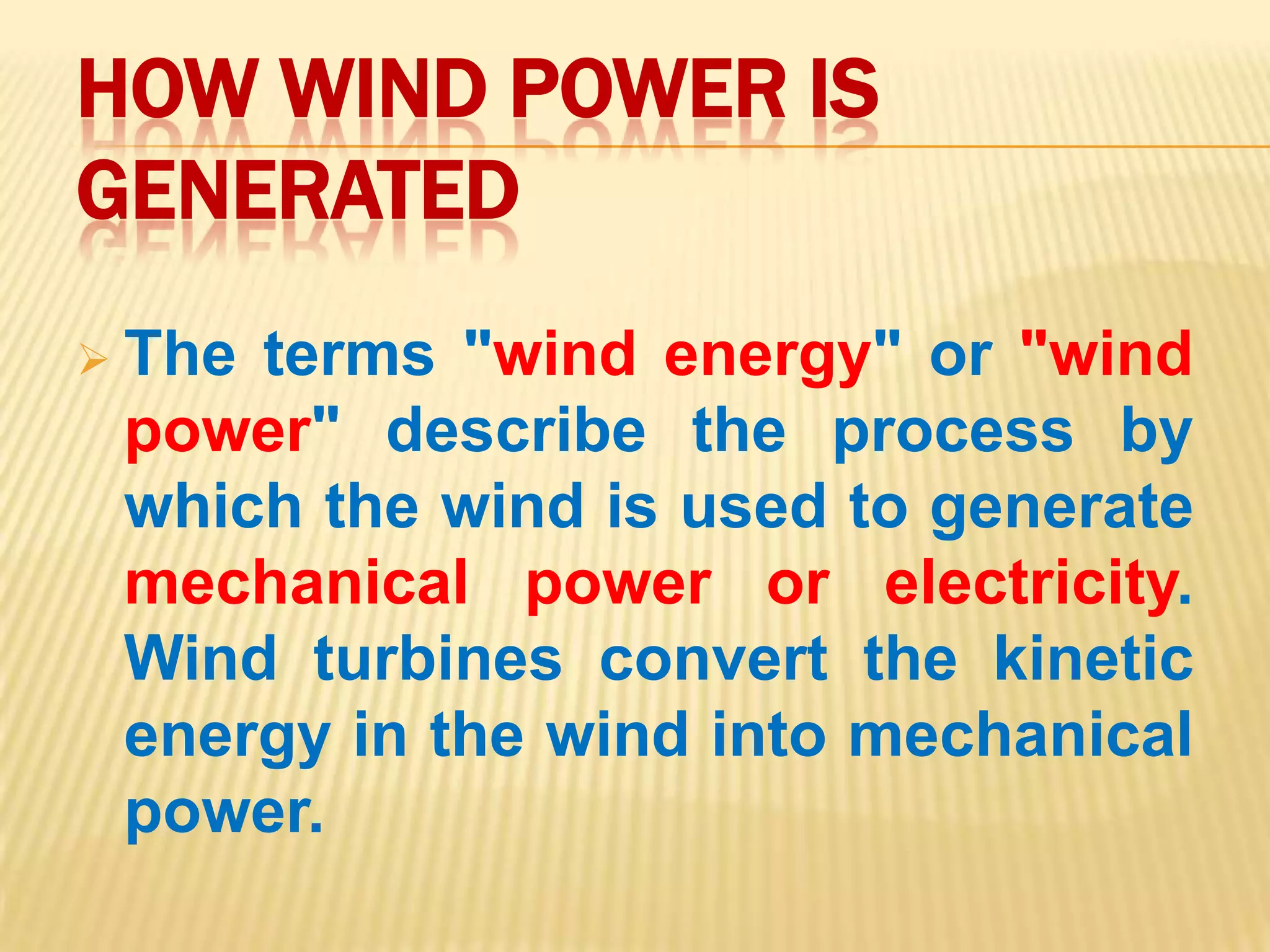 Wind energy basics | PPTX