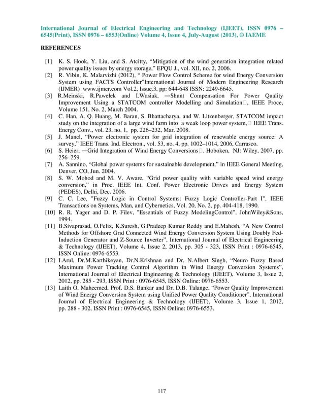 Wind energy conversion systems using fuzzy controlled statcom for power qua | PDF