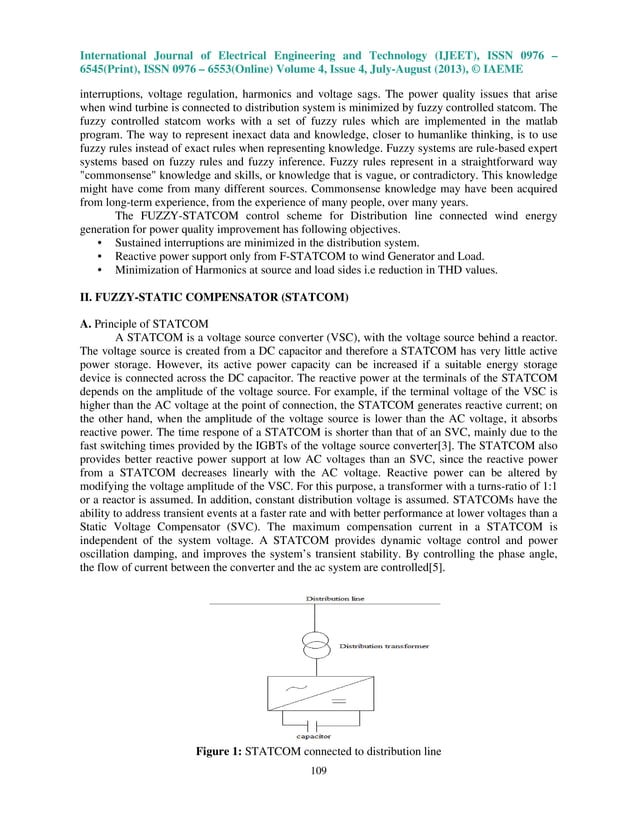 Wind energy conversion systems using fuzzy controlled statcom for power qua | PDF