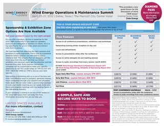 4th Annual Wind Operations and Maintenance Summit USA 2012 | PPT