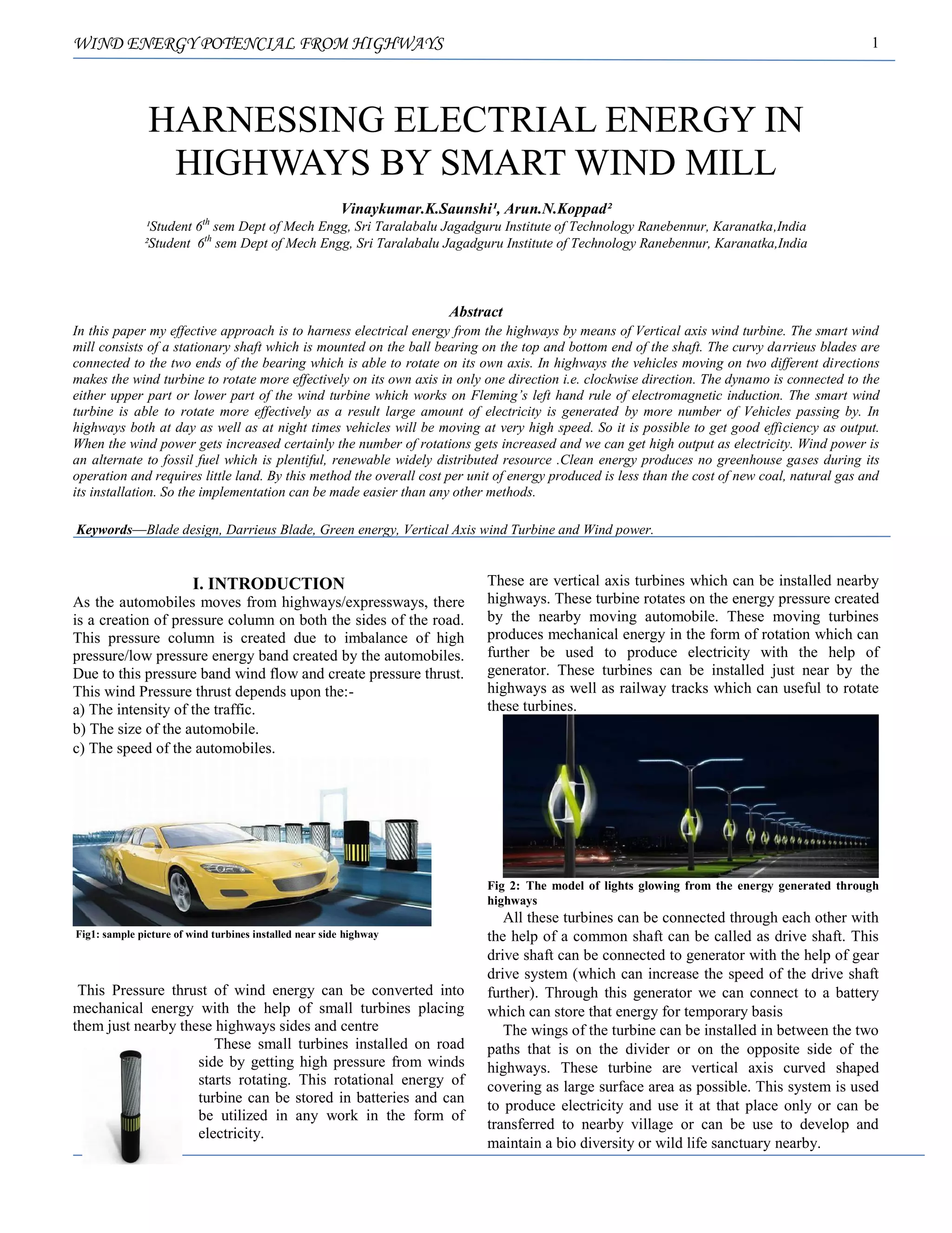 Wind energy potential from highways | PDF