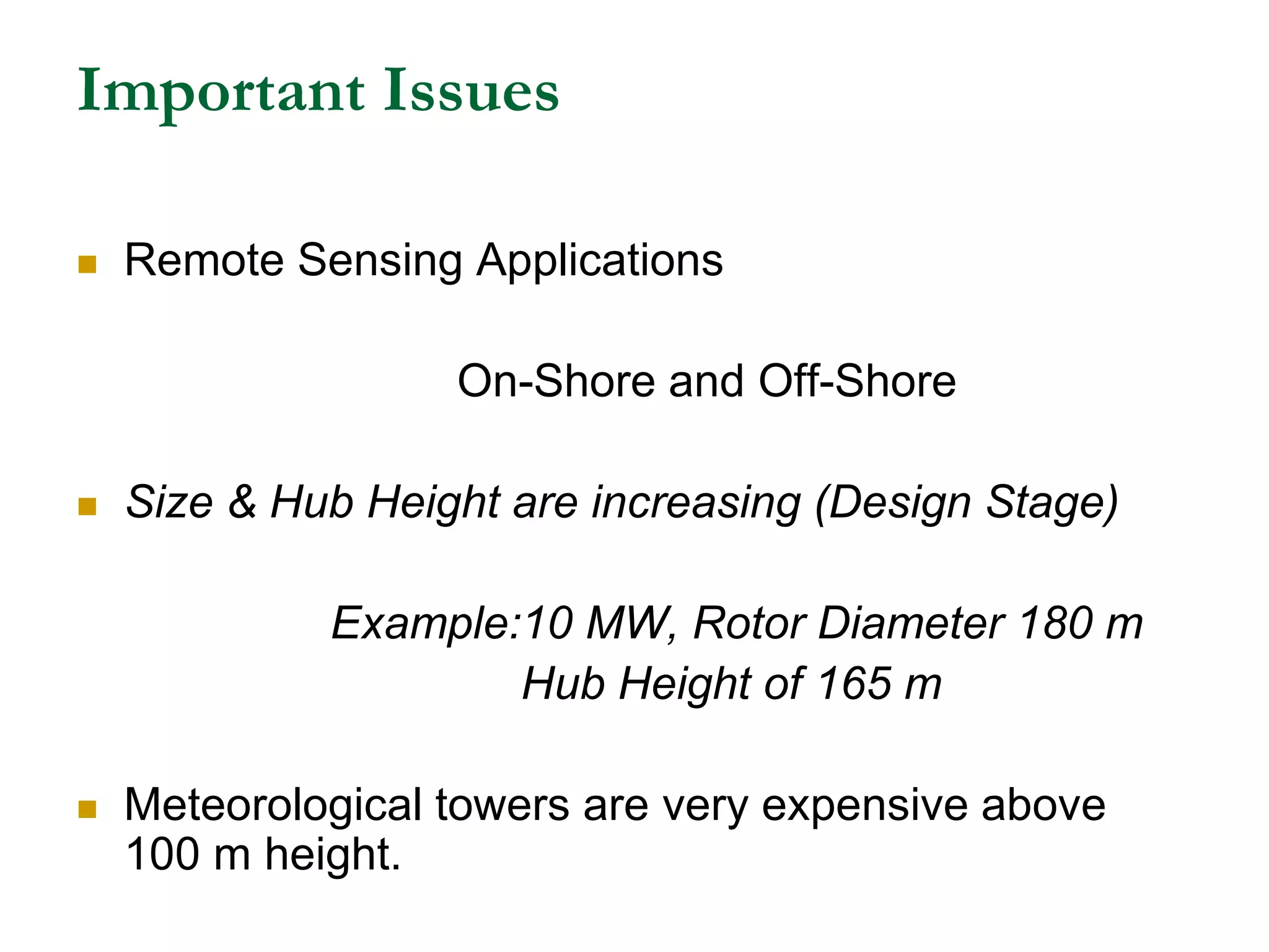 Wind Energy Technology & Application of Remote Sensing | PPT