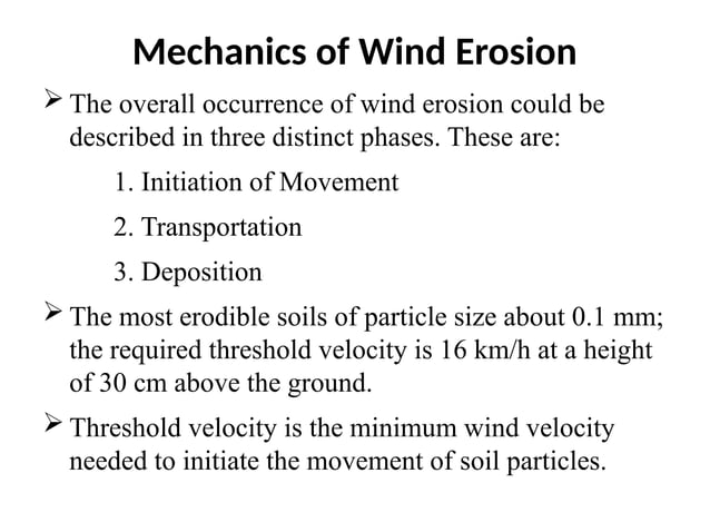 Wind erosion, Mechanism and Types of Soil Movement (1).pptx | Geology | Science