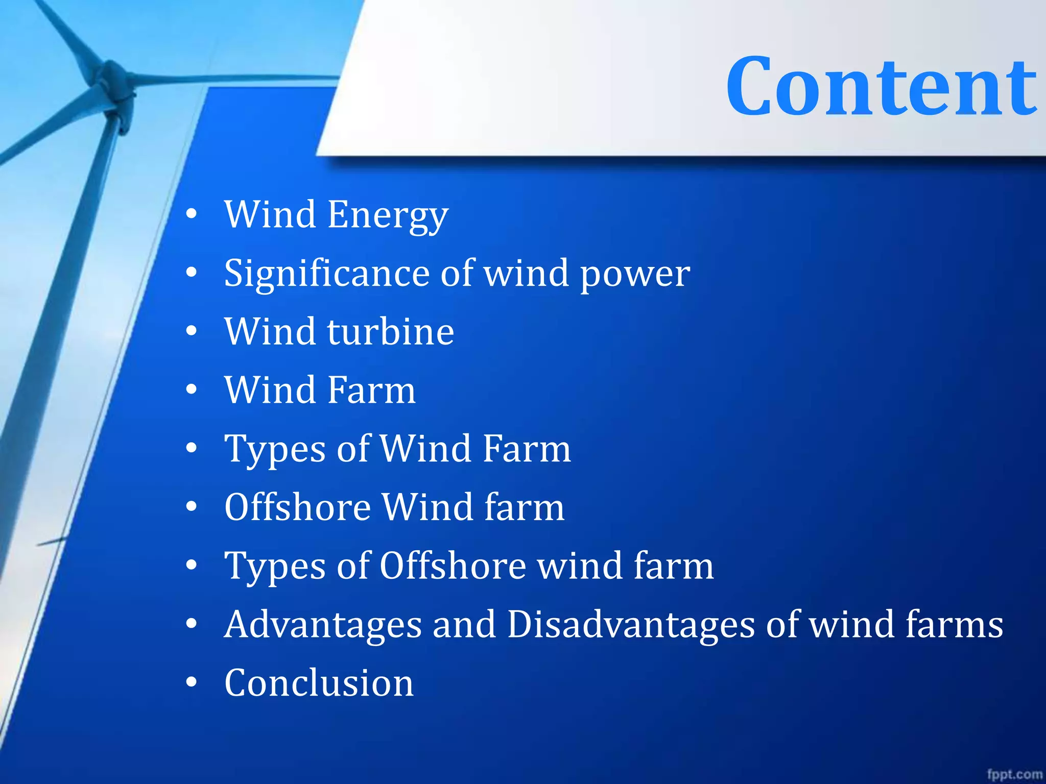Energy from Offshore wind farm | PPTX