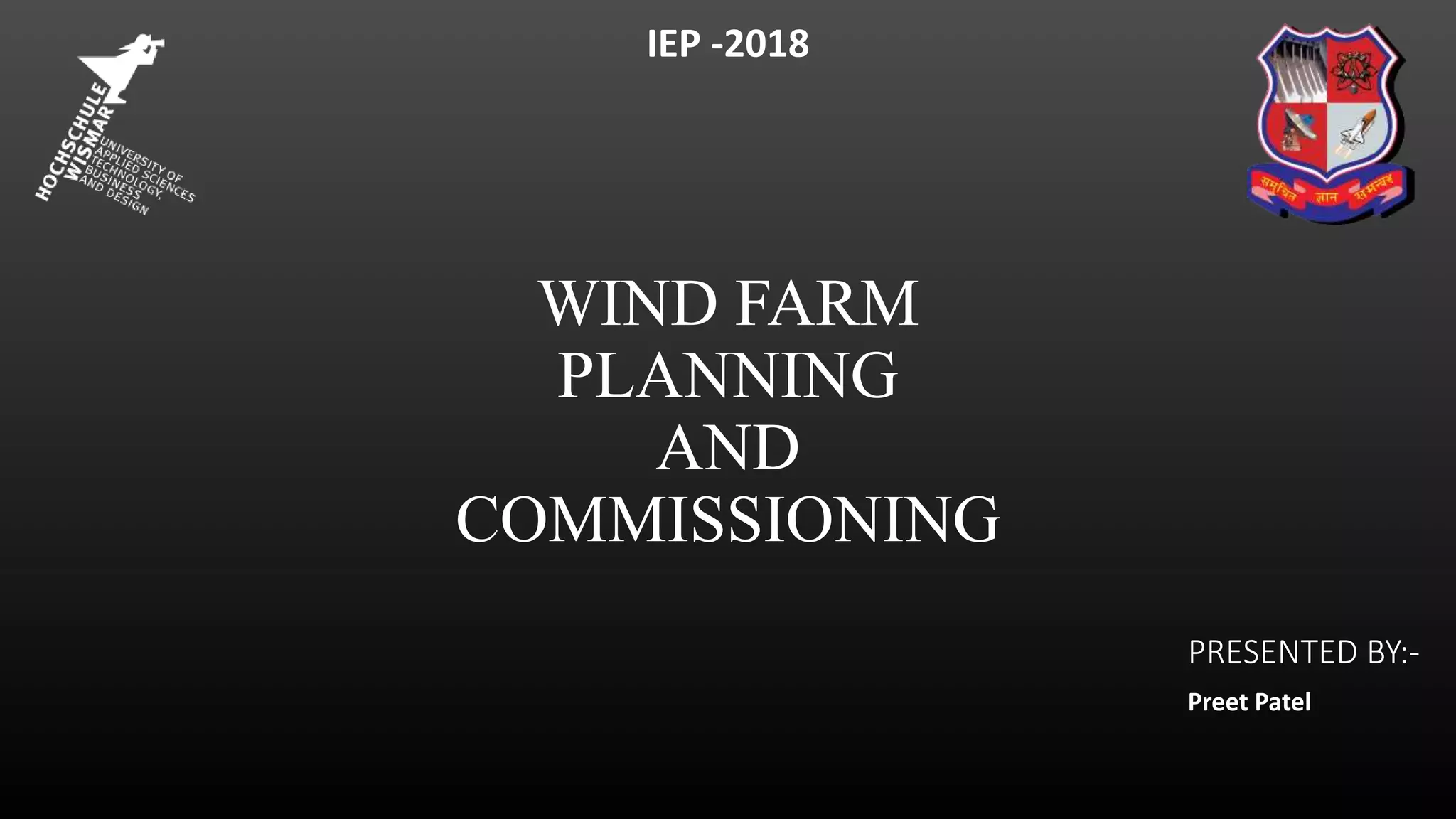 Wind farm planning and commissioning | PPTX