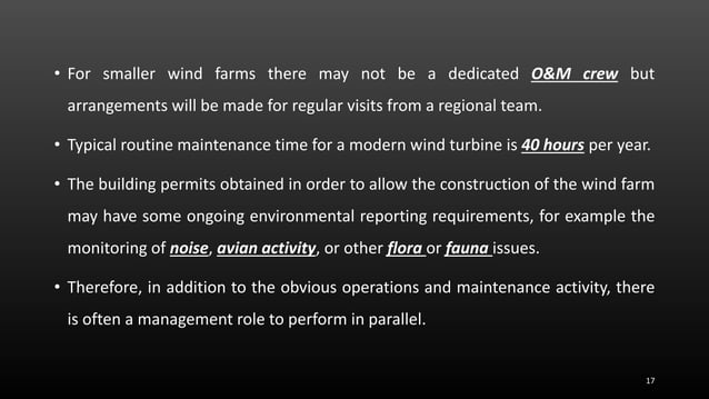 Wind farm planning and commissioning | PPTX
