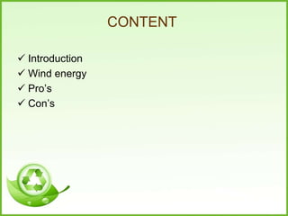 Wind energy | PPTX