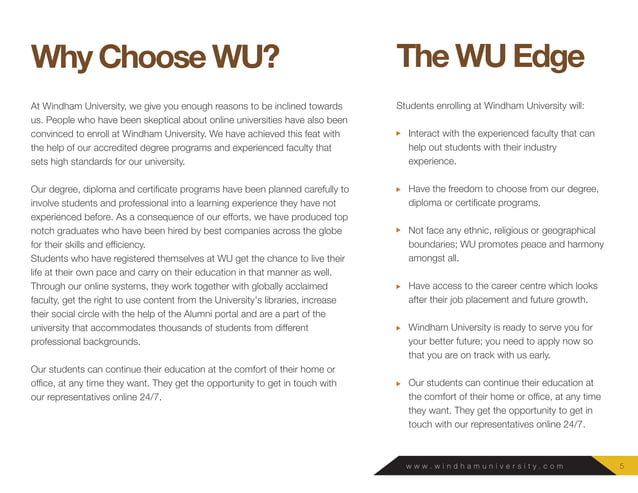 Windham University Brochure | PPT