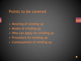 Winding up | PPT