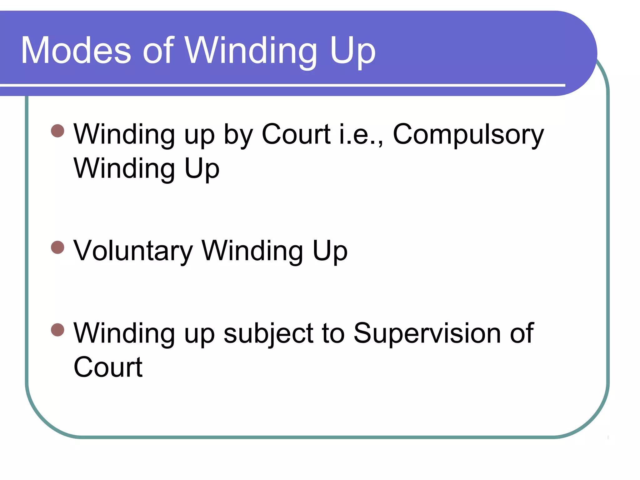 Winding up | PPT