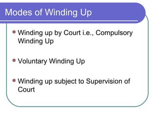 Winding up | PPT
