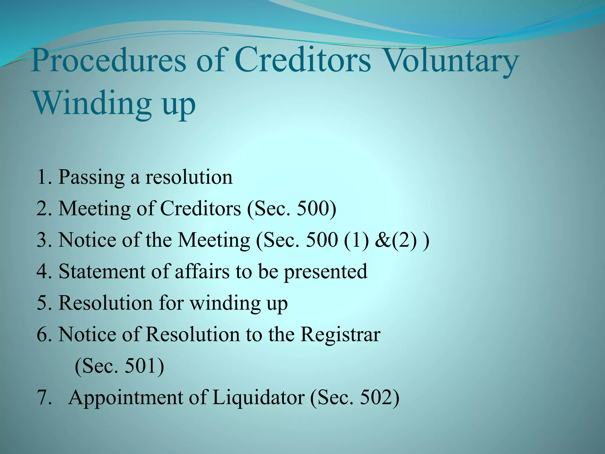 Winding up of a company | PPTX