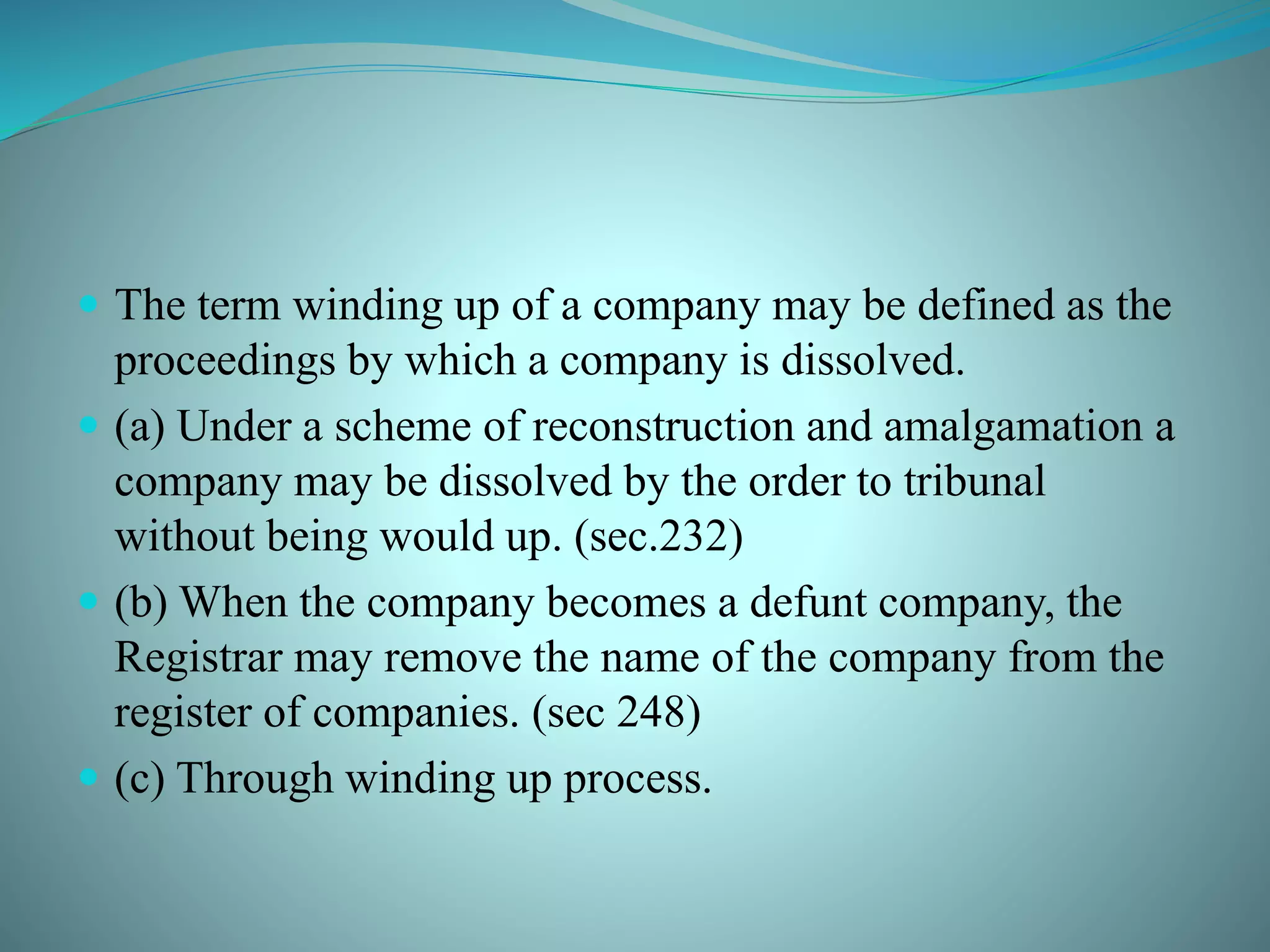 Winding up of a company | PPTX