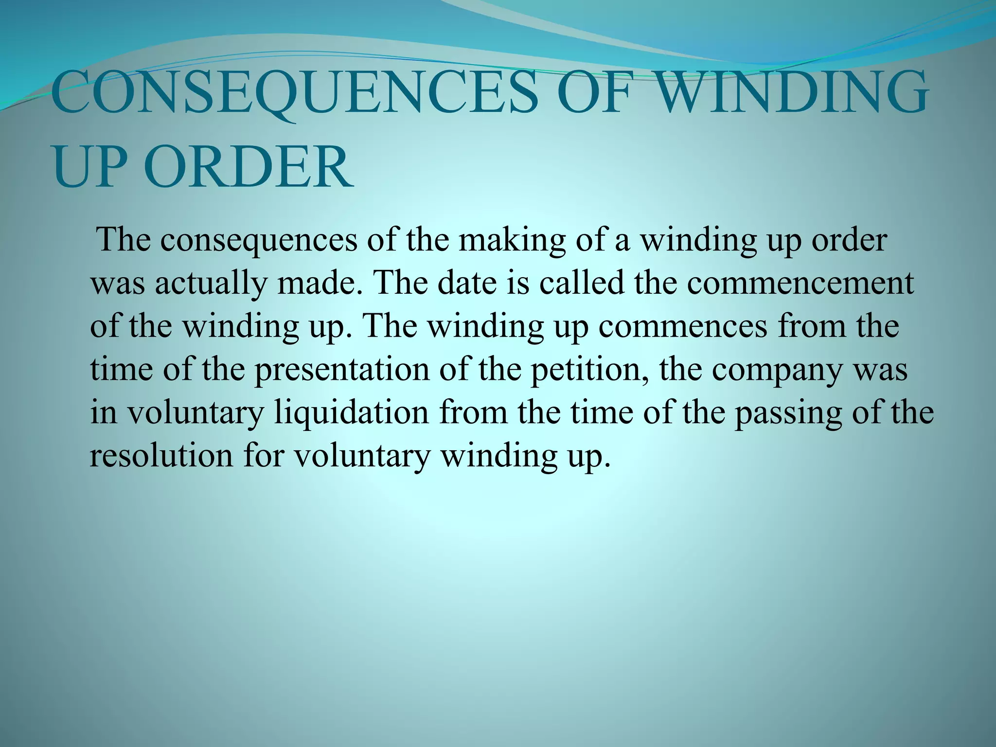Winding up of a company | PPTX