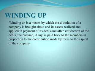 Winding up of a company | PPTX