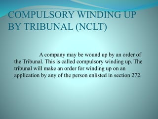 Winding up of a company | PPTX