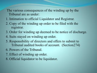 Winding up of a company | PPTX