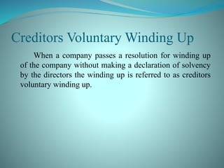 Winding up of a company | PPTX