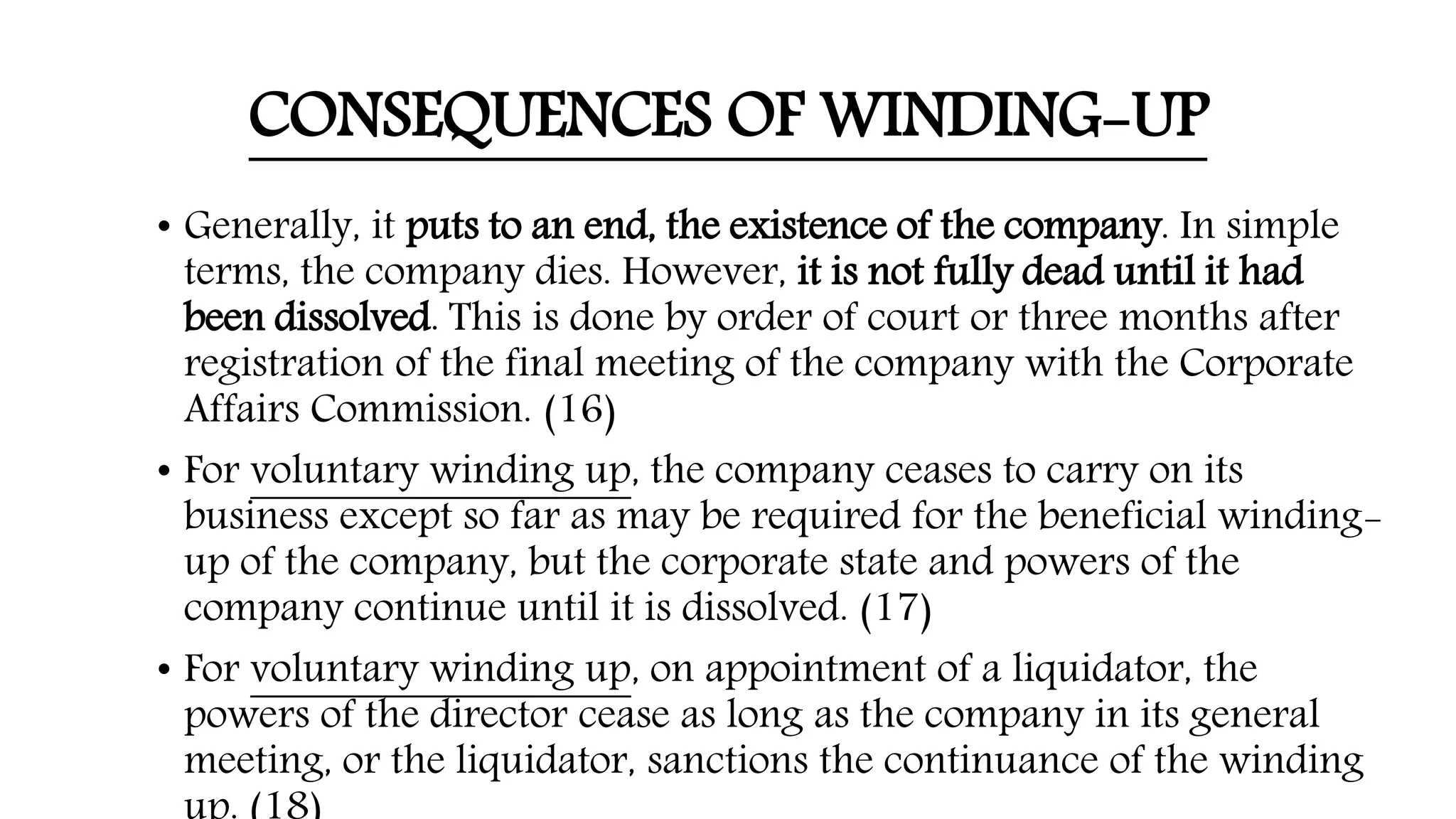 Winding Up of a Company | PPTX