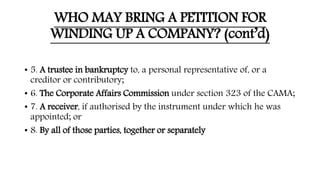 Winding Up of a Company | PPTX