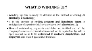Winding Up of a Company | PPTX