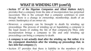 Winding Up of a Company | PPTX