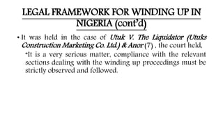Winding Up of a Company | PPTX