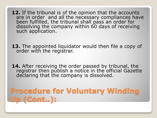 Winding up of a company meaning, | PPT