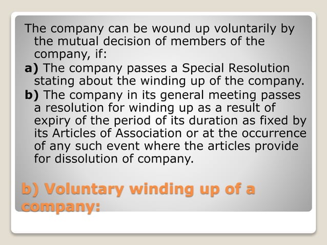 Winding up of a company meaning, | PPT