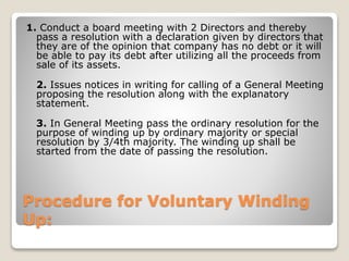 Winding up of a company meaning, | PPT