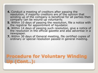 Winding up of a company meaning, | PPT