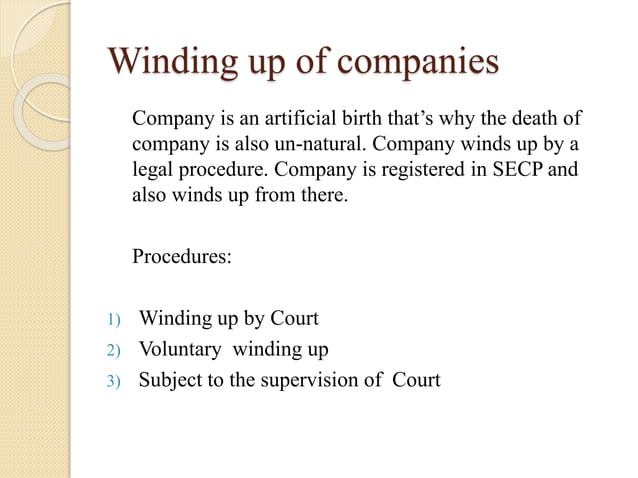 Winding up of companies | PPT