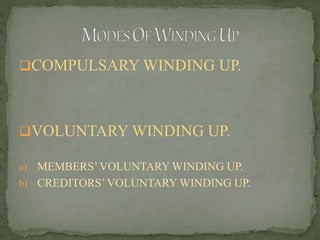 Winding up of company By UTKARSH GUPTA | PPTX