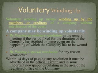 Winding up of company By UTKARSH GUPTA | PPTX