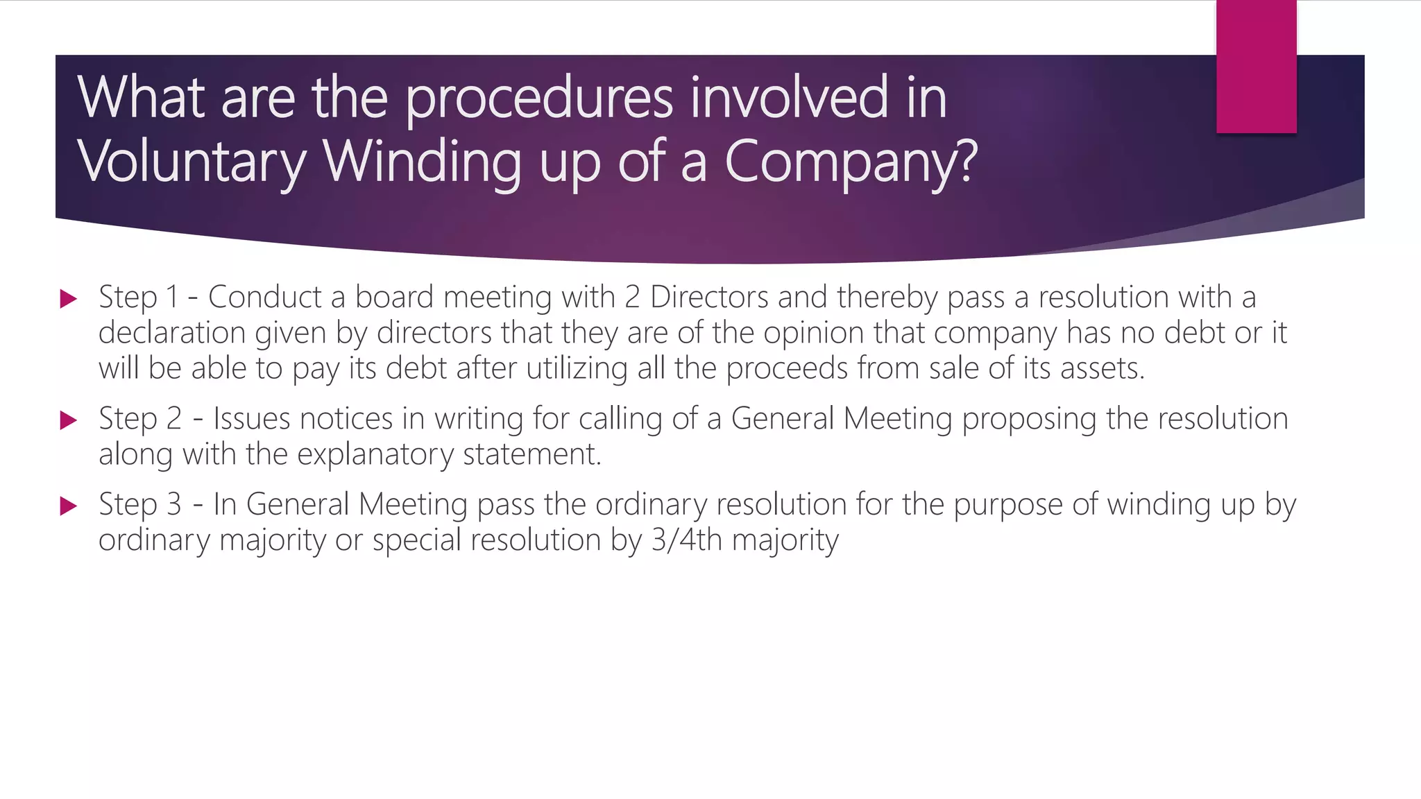 Winding up of company | PPTX