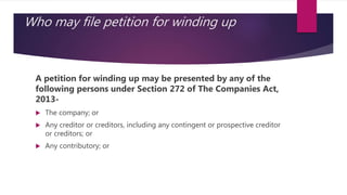 Winding up of company | PPTX