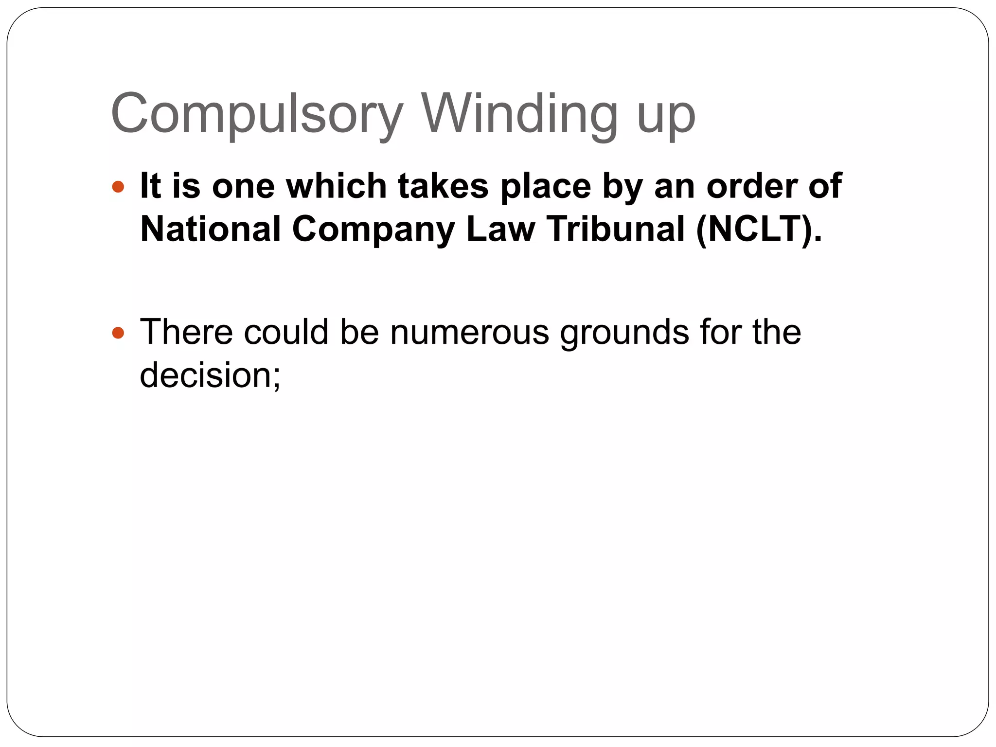 Winding up of company | PPTX