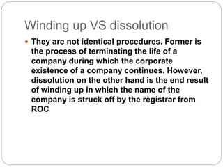 Winding up of company | PPTX