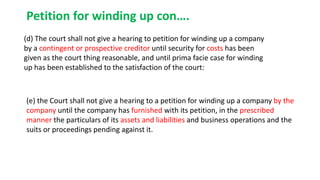 Winding up of company through court | PPTX
