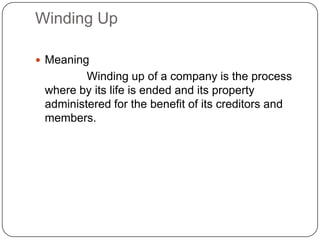Winding up seminar | PPTX