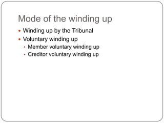 Winding up seminar | PPTX