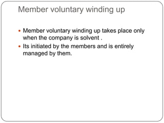 Winding up seminar | PPTX